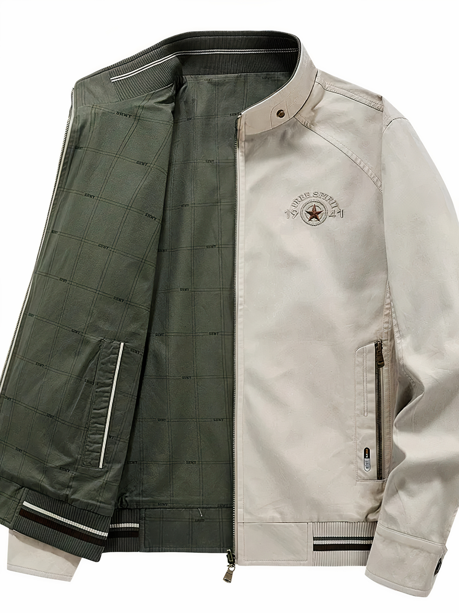 Veste réversible homme style militaire avec col montant • Ma veste