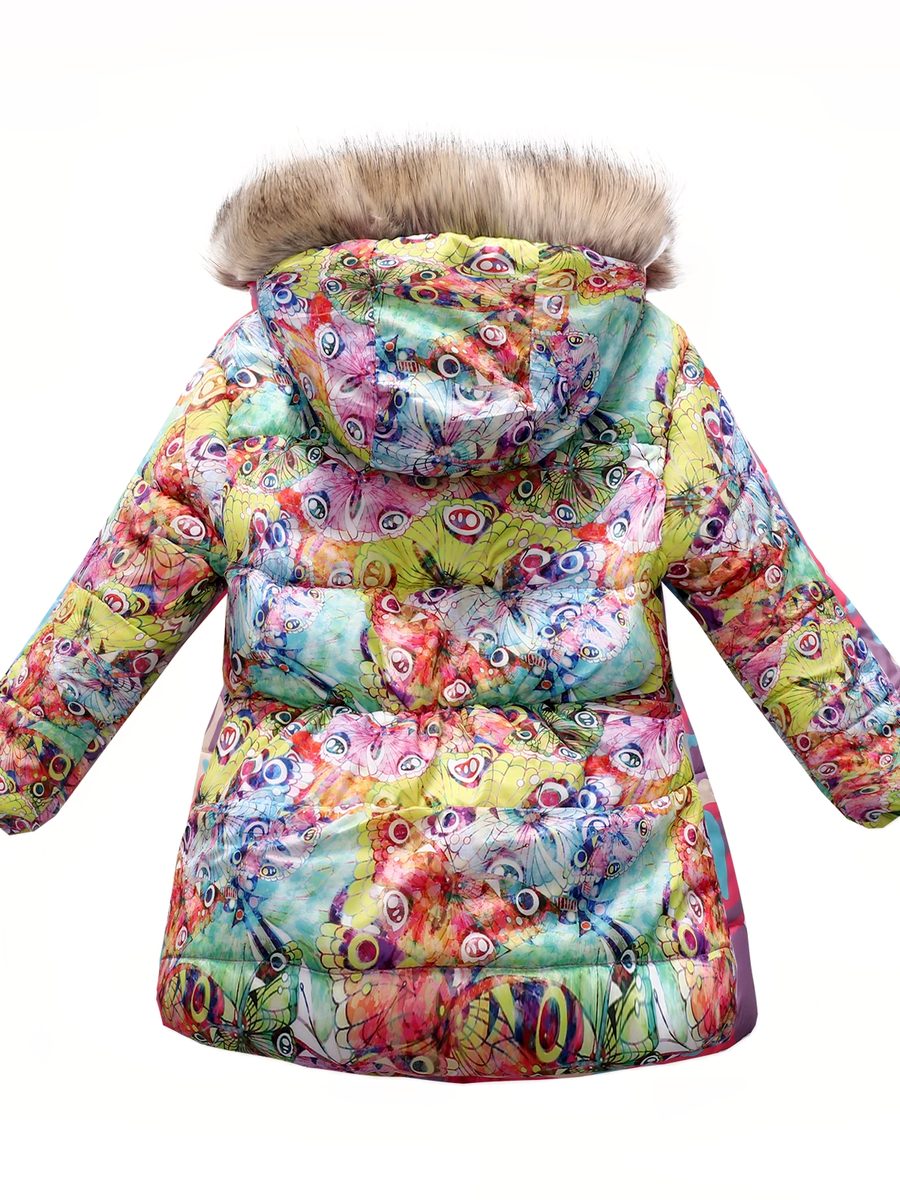 Veste fille avec imprimé papillon et capuche • Ma veste