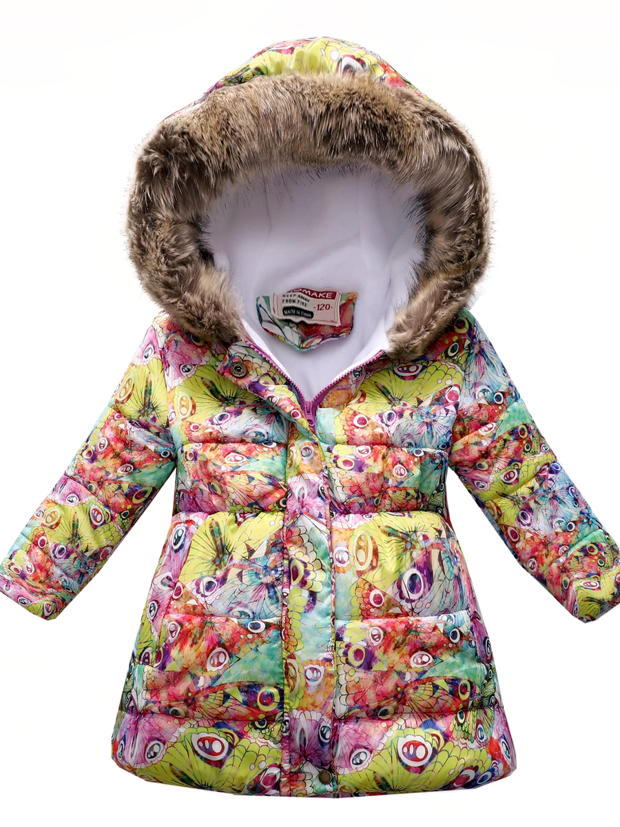 Veste fille avec imprimé papillon et capuche • Ma veste