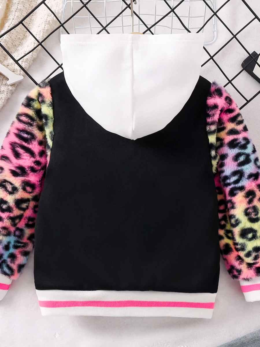 Veste fille style baseball avec imprimé léopard • Ma veste