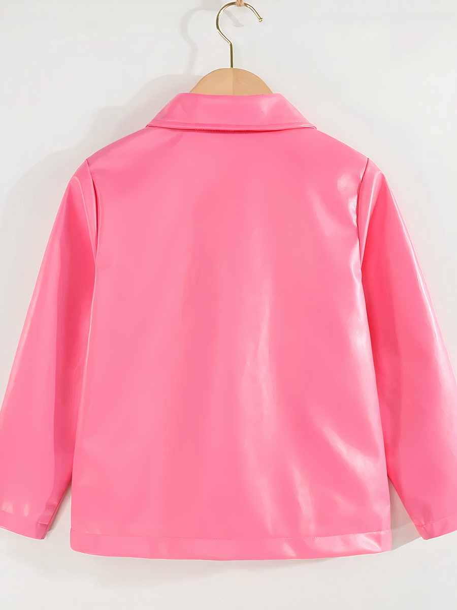Veste fille style perfecto rose • Ma veste
