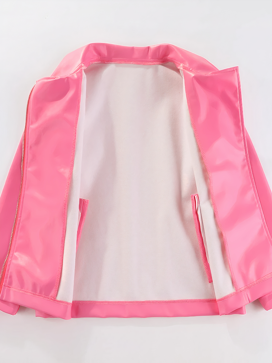 Veste fille style perfecto rose • Ma veste