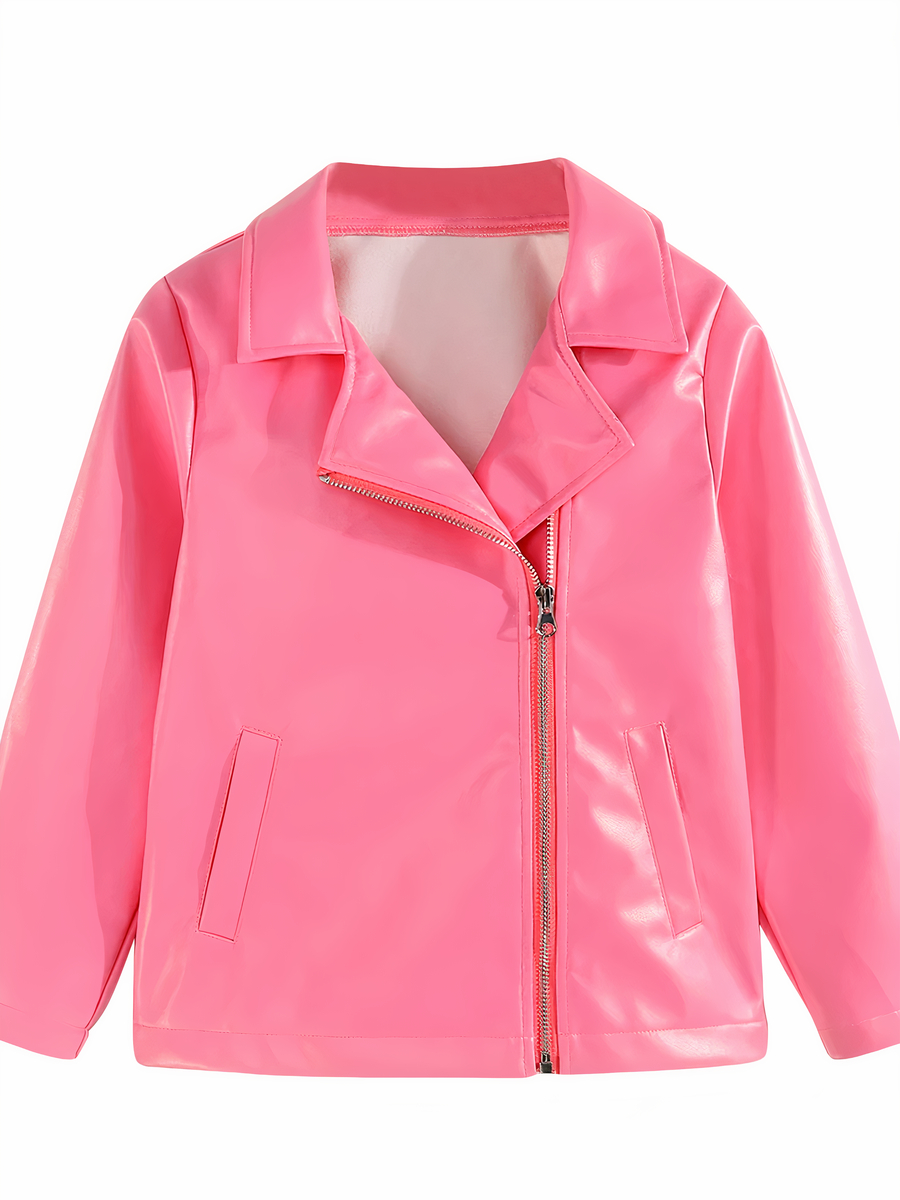 Veste fille style perfecto rose • Ma veste